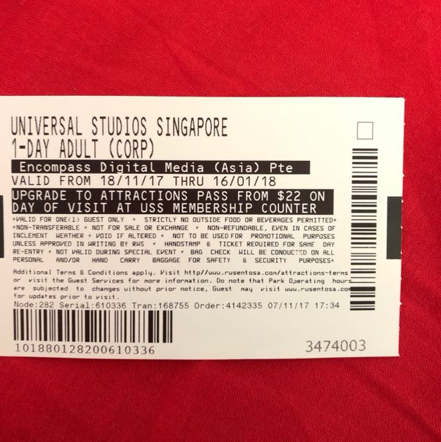 Uss Physical Tickets @ $60 only !, Tickets & Vouchers, Event Tickets on ...