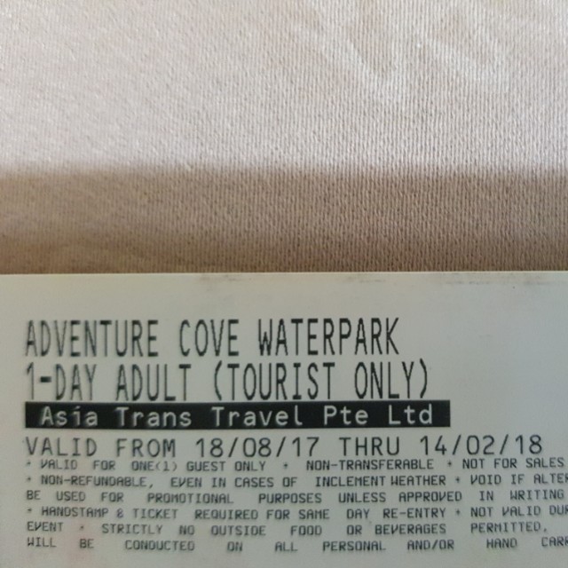 4 Adventure Cove 1 day adult ticket, Tickets & Vouchers, Local ...