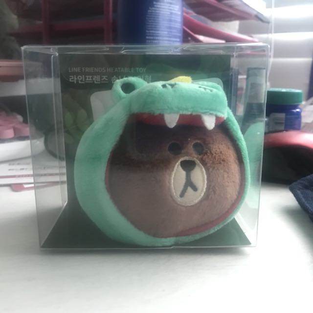 LINE Friends Brown Dino Heatable Toy, Hobbies & Toys, Memorabilia ...