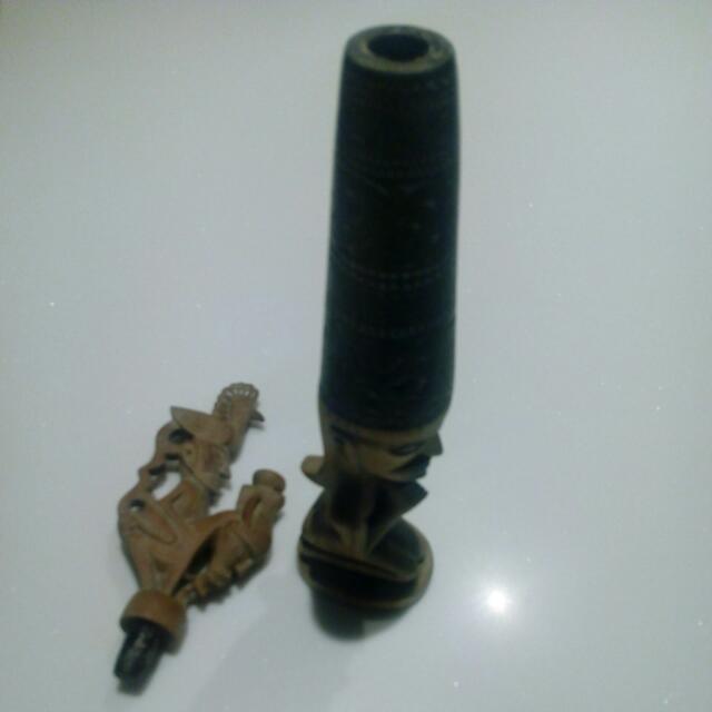 Batak Display Pot Wooden Hand Carved 1970's, Furniture & Home Living ...