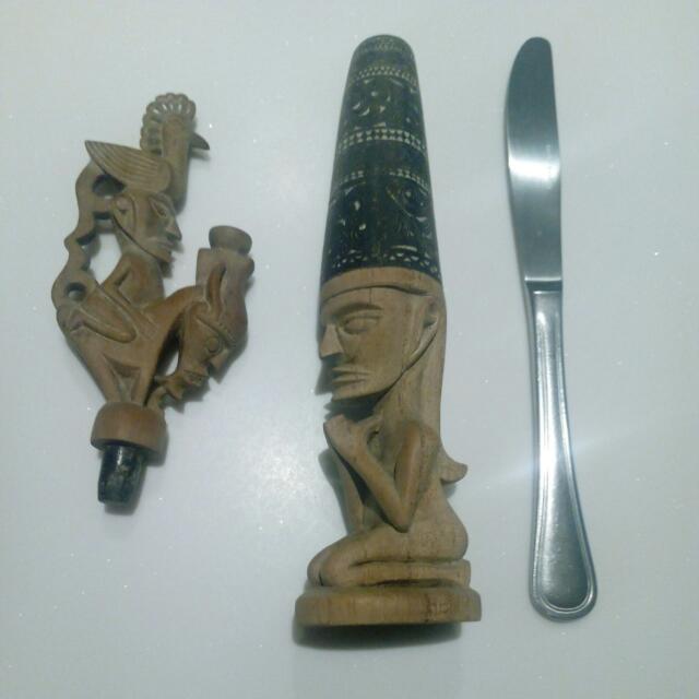 Batak Display Pot Wooden Hand Carved 1970's, Furniture & Home Living ...