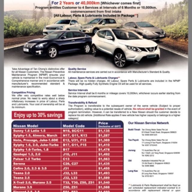 Car service / maintenance package (Nissan), Home Services, Others on ...