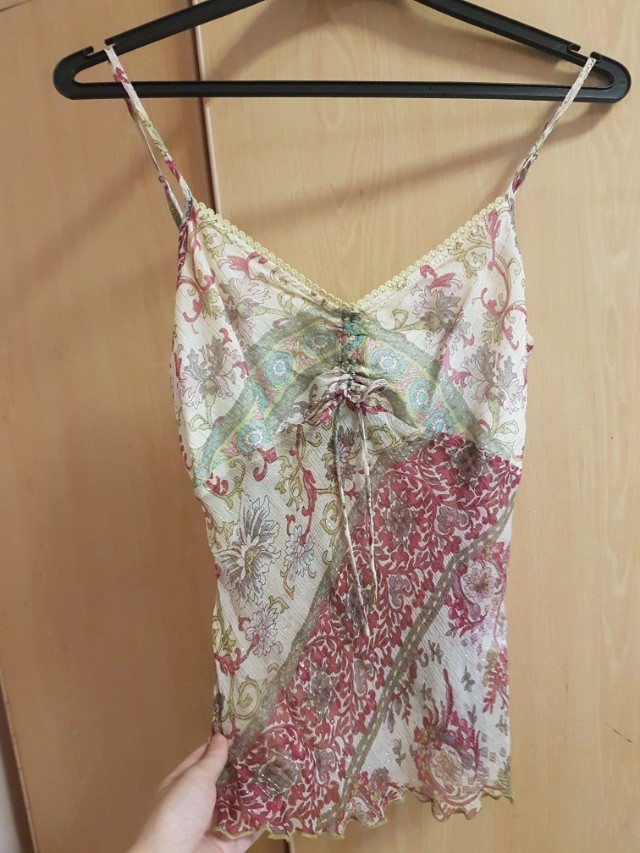 Colourful translucent top, Women's Fashion, Tops, Blouses on Carousell