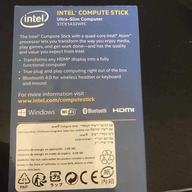 Intel Compute Stick, Computers & Tech, Parts & Accessories, Computer ...