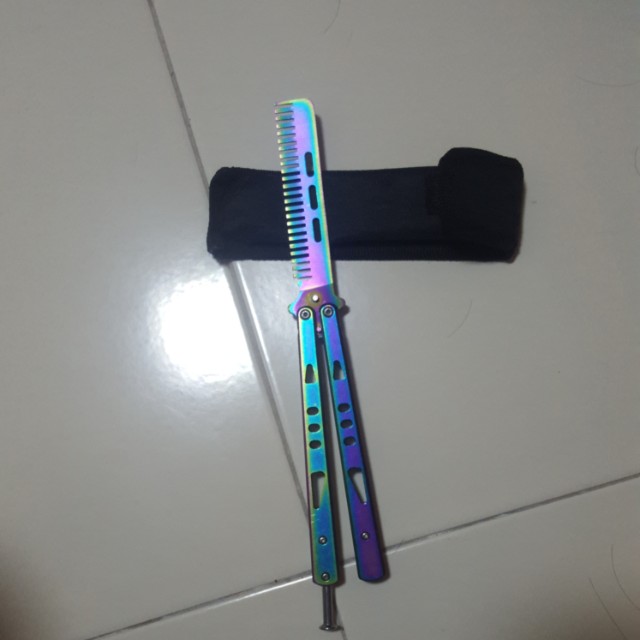 Butterfly knife comb( rainbow), Hobbies & Toys, Stationery & Craft ...