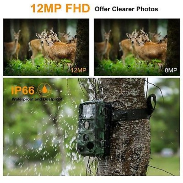 TEC.BEAN Trail Camera 12MP 1080P Wild Game Hunting Camera, Photography ...