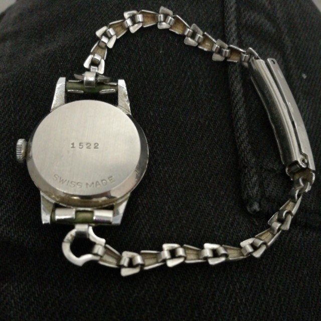 * Rare 1940s Timor mother of pearl inlay mechanical swiss ladies watch ...