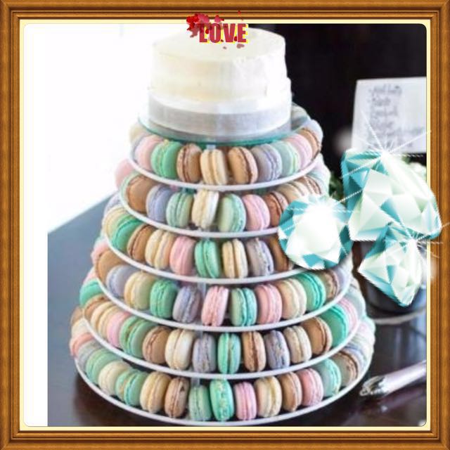 Macaroon Cake Tier, Wedding Cake, Food & Drinks, Baked Goods on Carousell