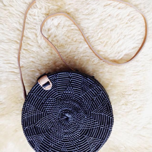 Rattan Ata round bag, Women's Fashion, Bags & Wallets, Beach Bags on ...
