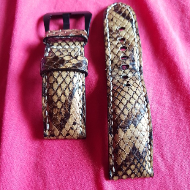 24mm snake skin strap for pams, Luxury, Watches on Carousell