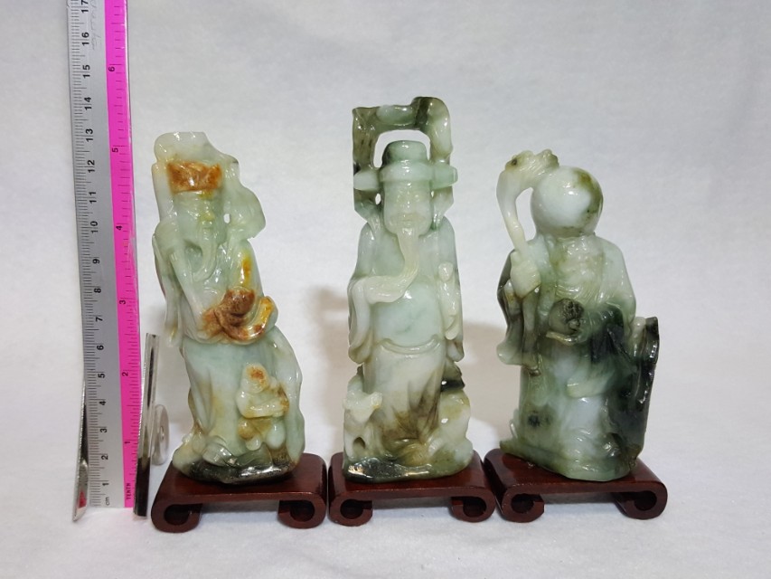 Burmese Jade Fu Lu Shou Figurine, Hobbies & Toys, Memorabilia ...