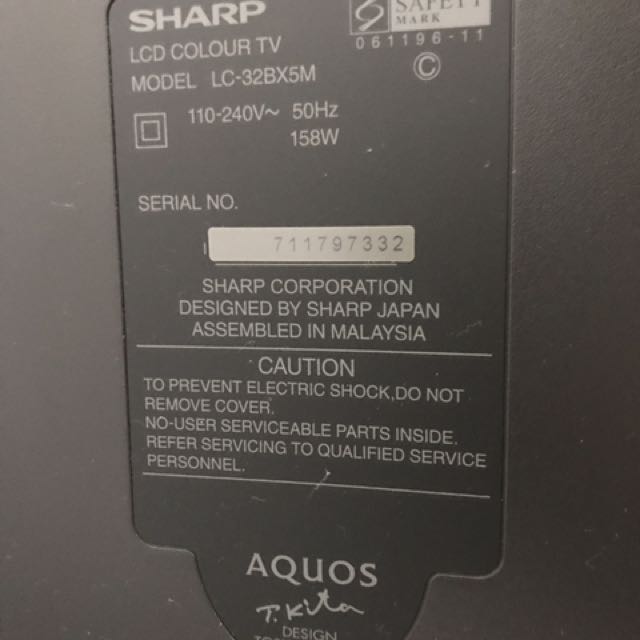 Sharp Aquos TV 32", TV & Home Appliances, TV & Entertainment, TV on ...