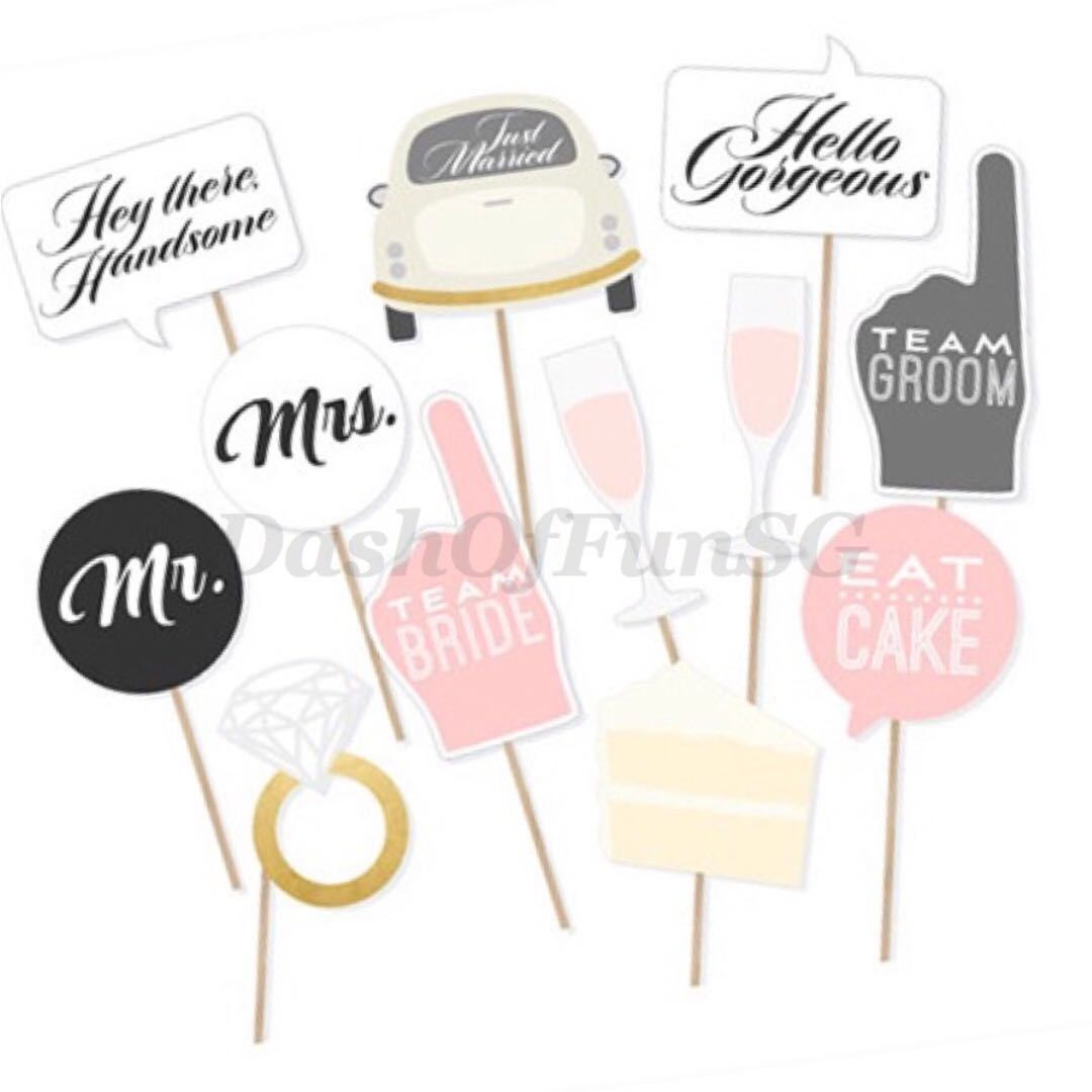 Wedding Just Married Photo Booth Prop, Hobbies & Toys, Stationery ...