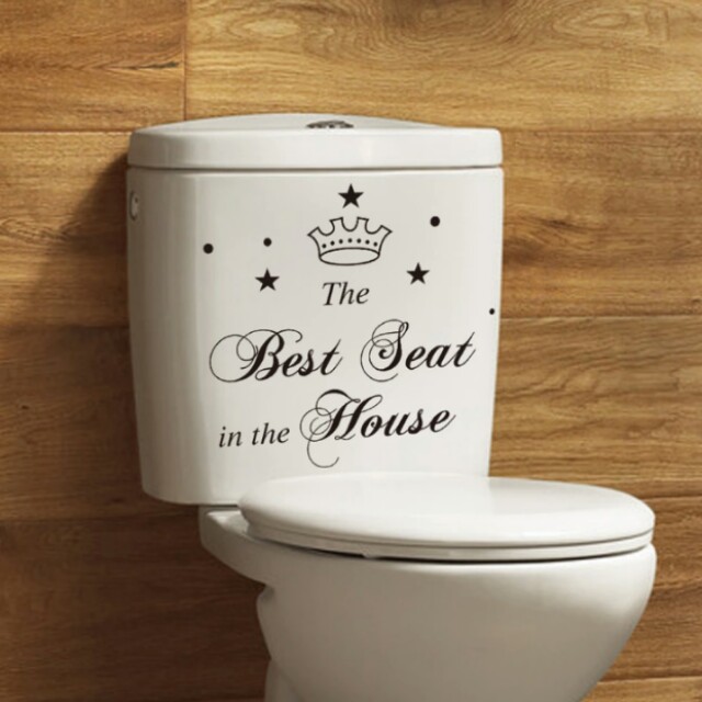 Cute toilet stickers wall home art waterproof posters paper, Furniture ...