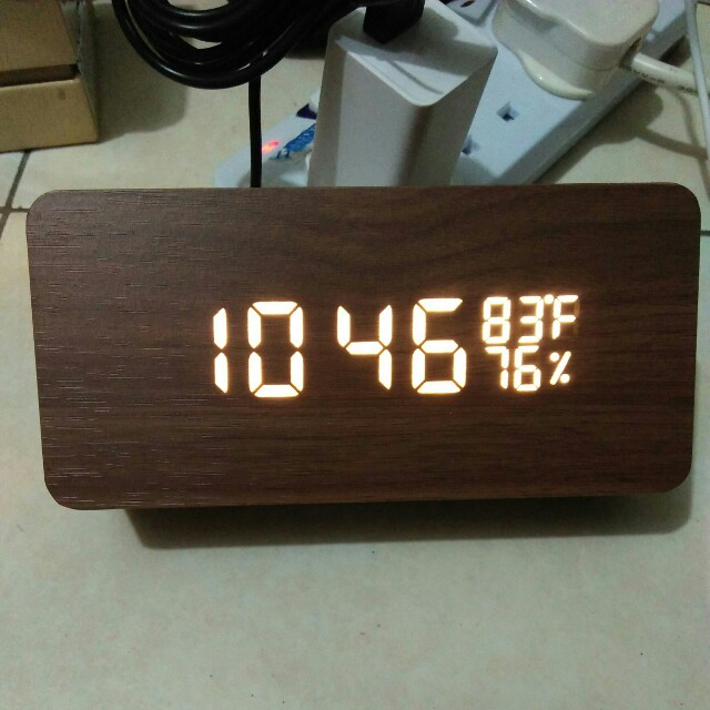 LED wood clock, Furniture & Home Living, Home Decor, Clocks on Carousell