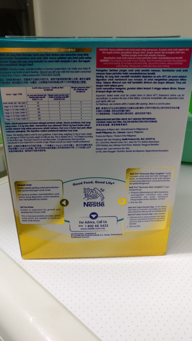 Nan Pro Baby formula step 1, Babies & Kids, Nursing & Feeding, Weaning ...