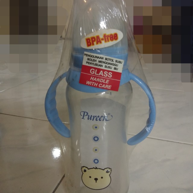(NEW) Pureen Baby Glass Feeding Bottle, Babies & Kids, Nursing ...