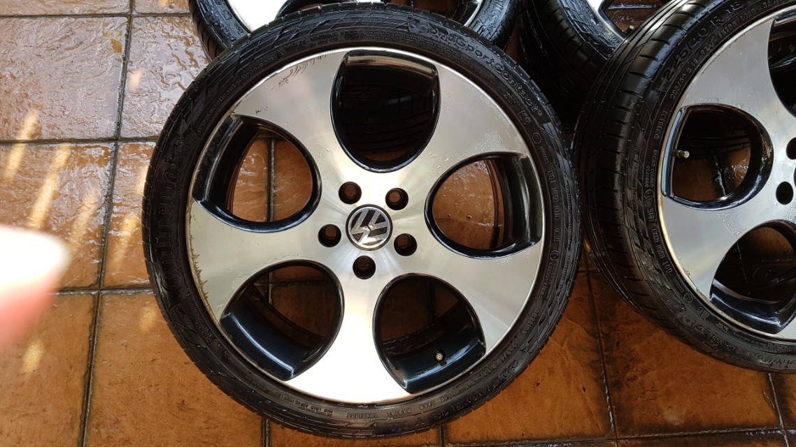 VW Mk6 Golf GTI 18" Detroit Wheels w Tires, Car Accessories on Carousell