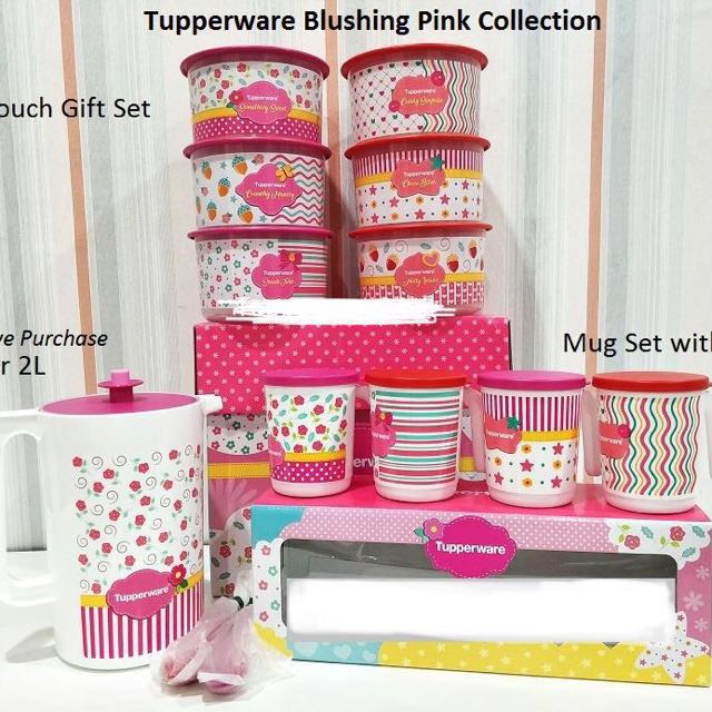BNIP Tupperware Blushing Pink Collection Gift Set / Hamper, Home ...