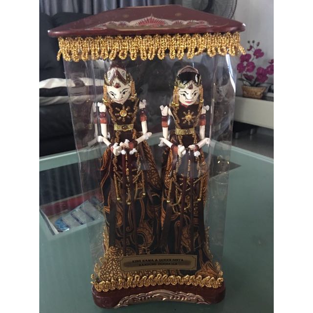 King Rama Queen Sinta Indonesian Wayang Golek Wooden Stick Puppet Dolls ...