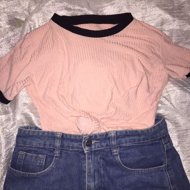 PASTEL PINK RINGER KOREAN TEE, Women's Fashion, Tops, Others Tops on ...