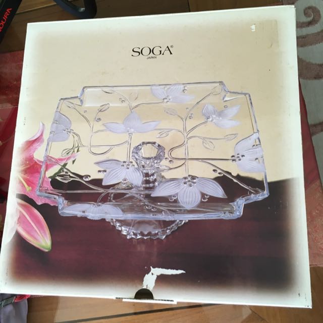 Pre-loved Japanese Glass Cake stand, TV & Home Appliances, Kitchen ...