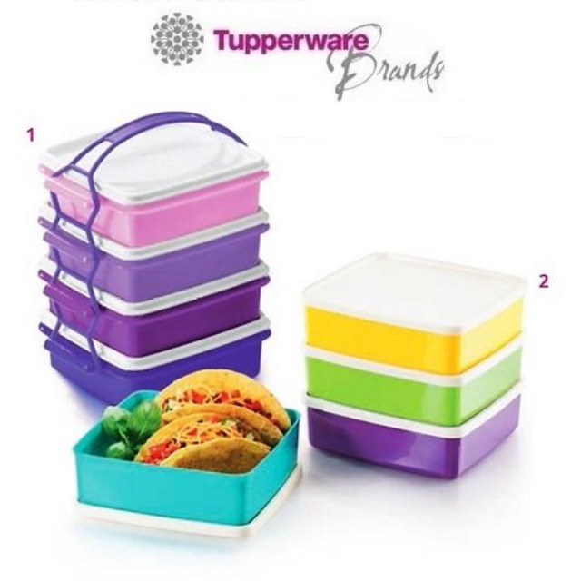 [SALE] Tupperware Purple Goody Box with Cariolier, Furniture & Home ...
