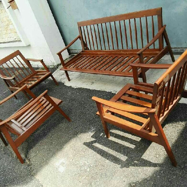 vintage pak awang 3+1+1+1 sofa set / armchair, Furniture & Home Living ...