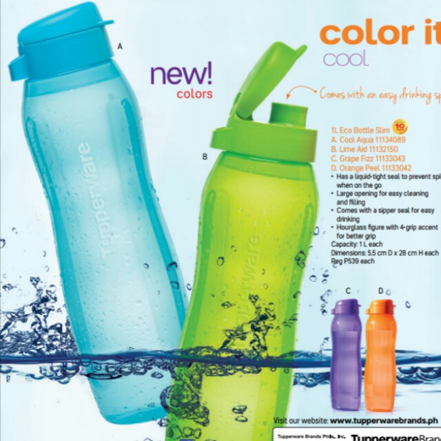 Buy 1 Take 1 Tupperware 1L Eco Bottle Slim, Furniture & Home Living ...