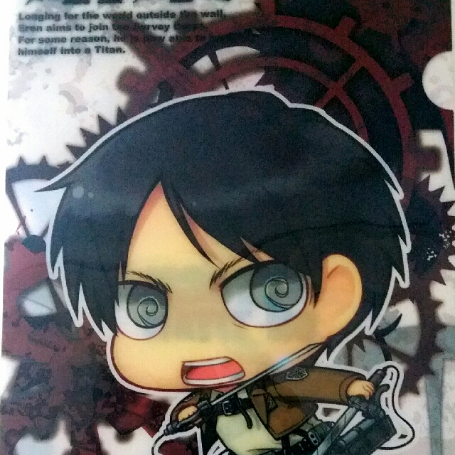 Attack On Titan Eren Yeager A4 file, Hobbies & Toys, Stationery & Craft ...