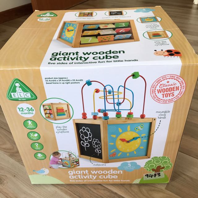 ELC Giant Wooden Activity Cube, Babies & Kids, Infant Playtime on Carousell