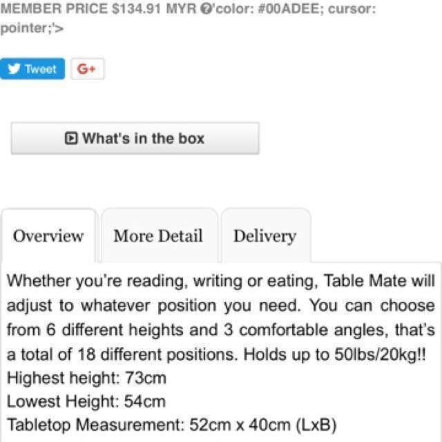 JML tablemate table, Furniture & Home Living, Furniture, Tables & Sets ...