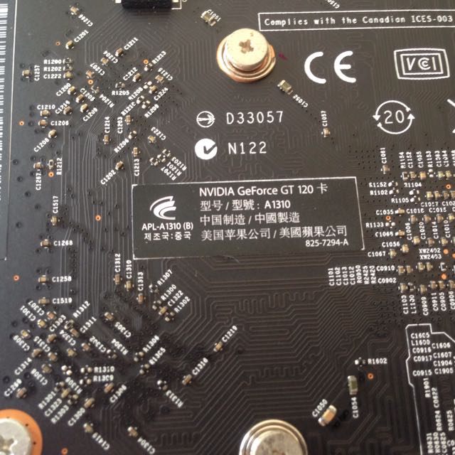 NVIDIA GeForce GT 120 Model A1310 GT20 Graphics Video Card Apple Mac ...