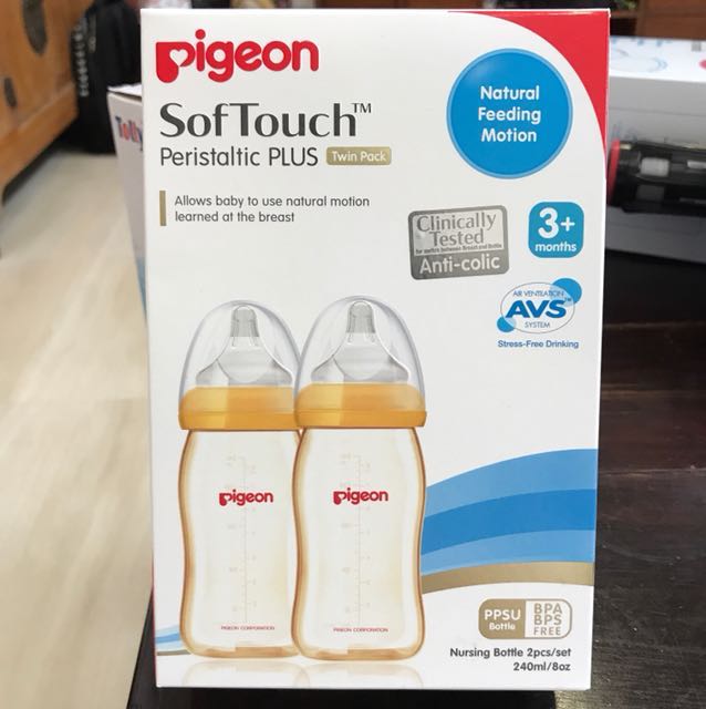 Pigeon SofTouch Peristaltic+ Twin pack PPSU Bottle, Babies & Kids, Nursing & Feeding ...