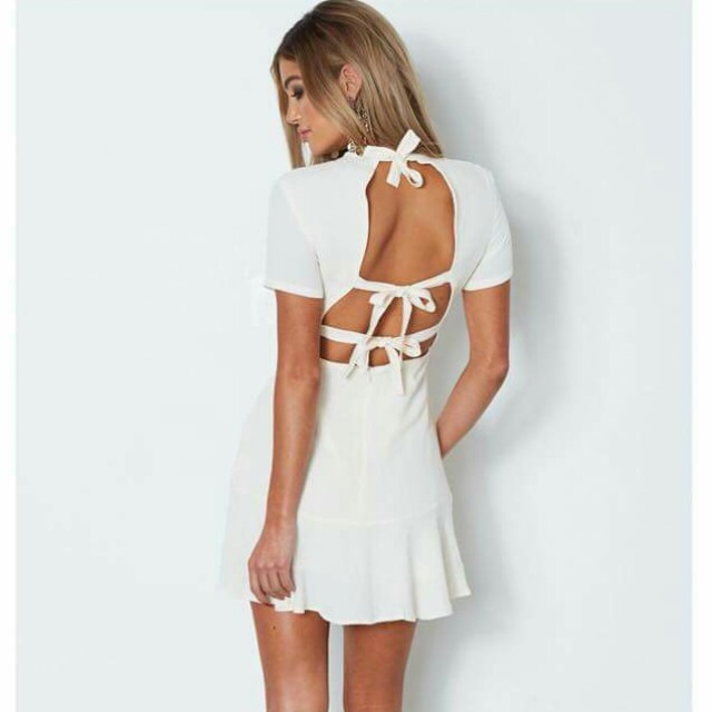 SEXY-BACK WHITE DRESS, Women's Fashion, Dresses & Sets, Evening dresses ...
