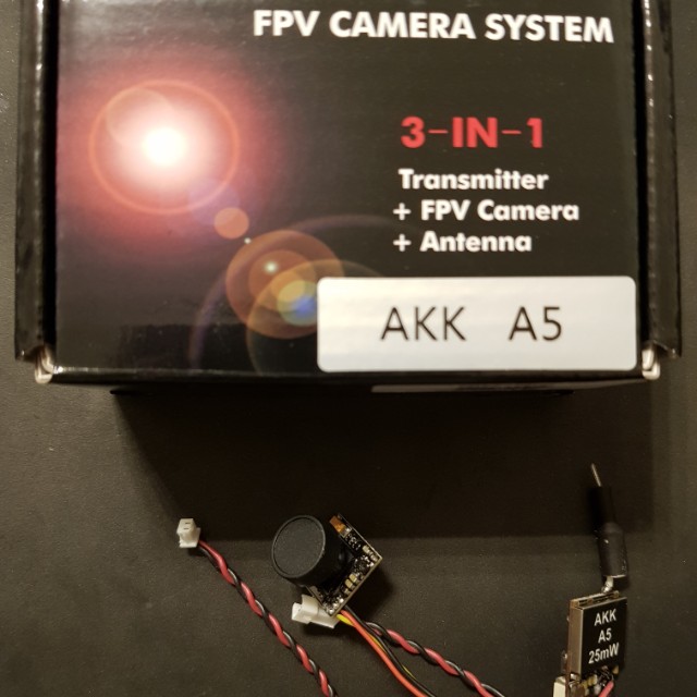 AKK A5 5.8Ghz 40CH 25mW FPV Transmitter 600TVL CMOS Micro Camera Switchable Raceband for Drone ...