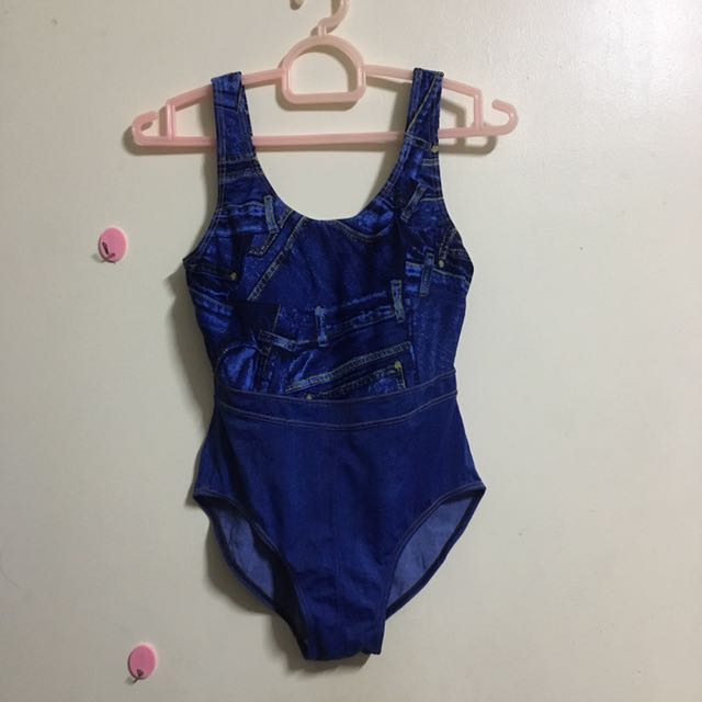 Denim One Piece Bikini, Women's Fashion, Swimwear, Bikinis & Swimsuits ...