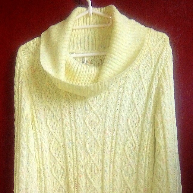 Light Lemon Yellow Sweater Dress, Women's Fashion, Tops, Others Tops on ...