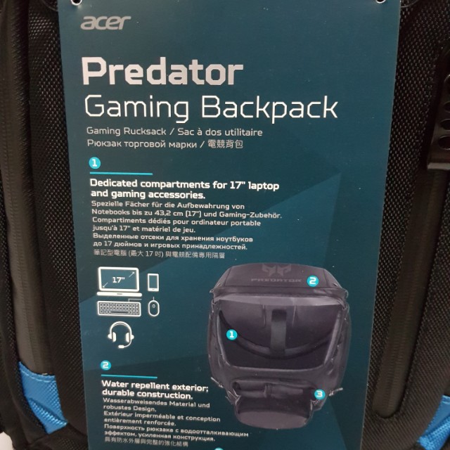 Predator Gaming Backpack, Men's Fashion, Bags, Backpacks on Carousell