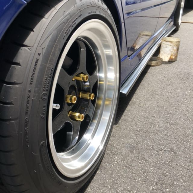 Replica Volk TE37V rims, Car Accessories on Carousell