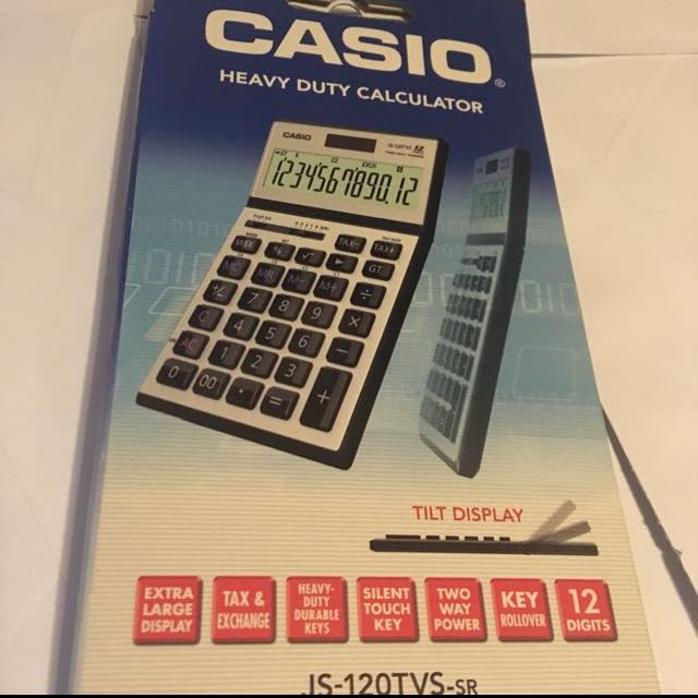 全新正貨NEW CASIO Calculator 計數機 JS-120TVS-SR (連盒有說明書with box packaging ...