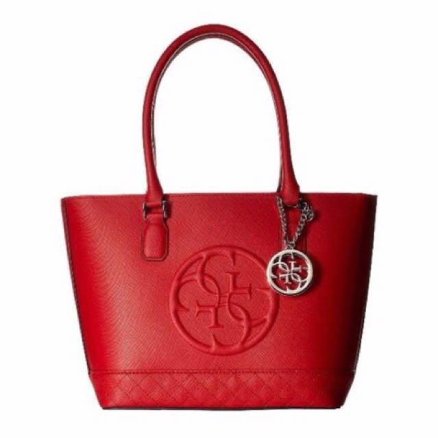 GUESS KORRY CLASSIC TOTE BAG IN LIMITED EDITION RED, Women's Fashion ...