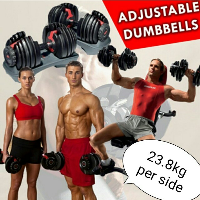 (PO) Instant Adjustable Dumbbell Weight, Sports Equipment, Exercise ...