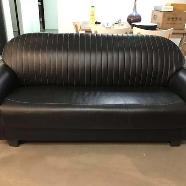 Plush italian leather sofa (brand new), Furniture & Home Living ...