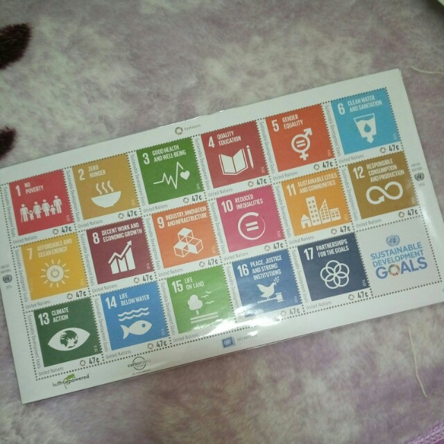 United nations SDG stamp, 興趣及遊戲, 收藏品及紀念品, 郵票及印刷品 - Carousell