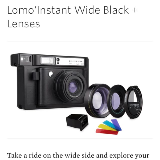 Lomo'Instant Wide Black + Lenses, Photography, Cameras on Carousell