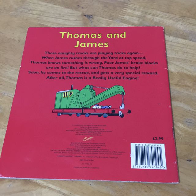 Thomas and Friends Book - Thomas and James, Hobbies & Toys, Books ...