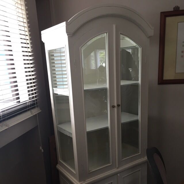 White Display Cabinet, Furniture & Home Living, Furniture, Shelves ...
