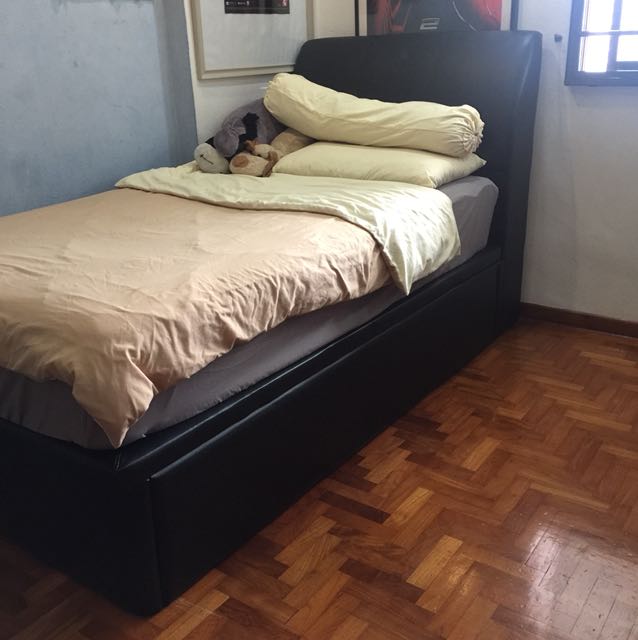 Super single storage bed frame, Furniture & Home Living, Furniture, Bed ...