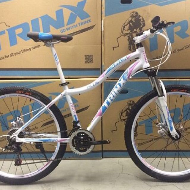 TRINX-N104 SHIMANO 21速 碟剎 避震前叉 女仕專用版 MTB 山地車 送水架前後蛙燈, 運動產品, 單車及配件, 單車 ...